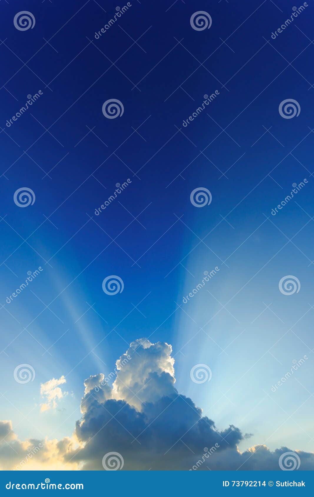 Beautiful Light on Clear Blue Sky Stock Photo - Image of cloud, shine ...