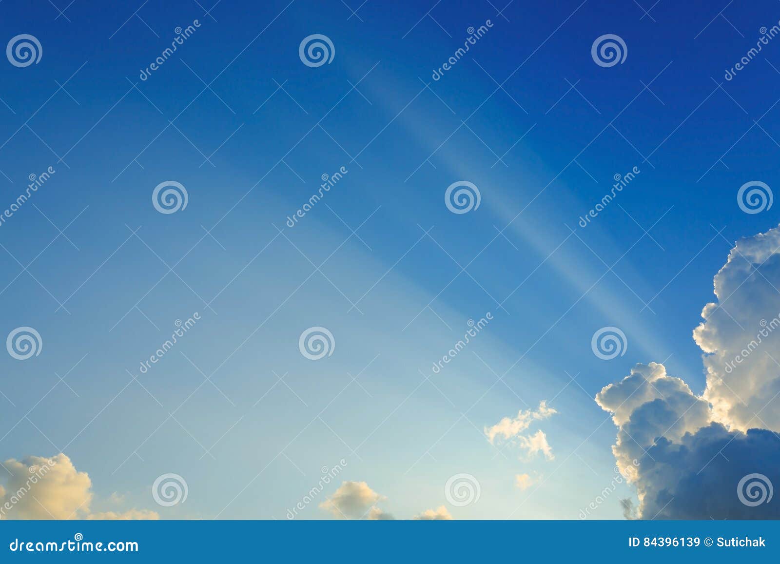 Beautiful Light on Clear Blue Sky Stock Image - Image of background ...