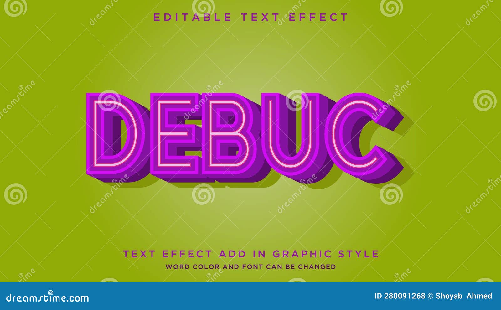 Light Colors with Amazing Typography and Editable Debuc Style Text ...