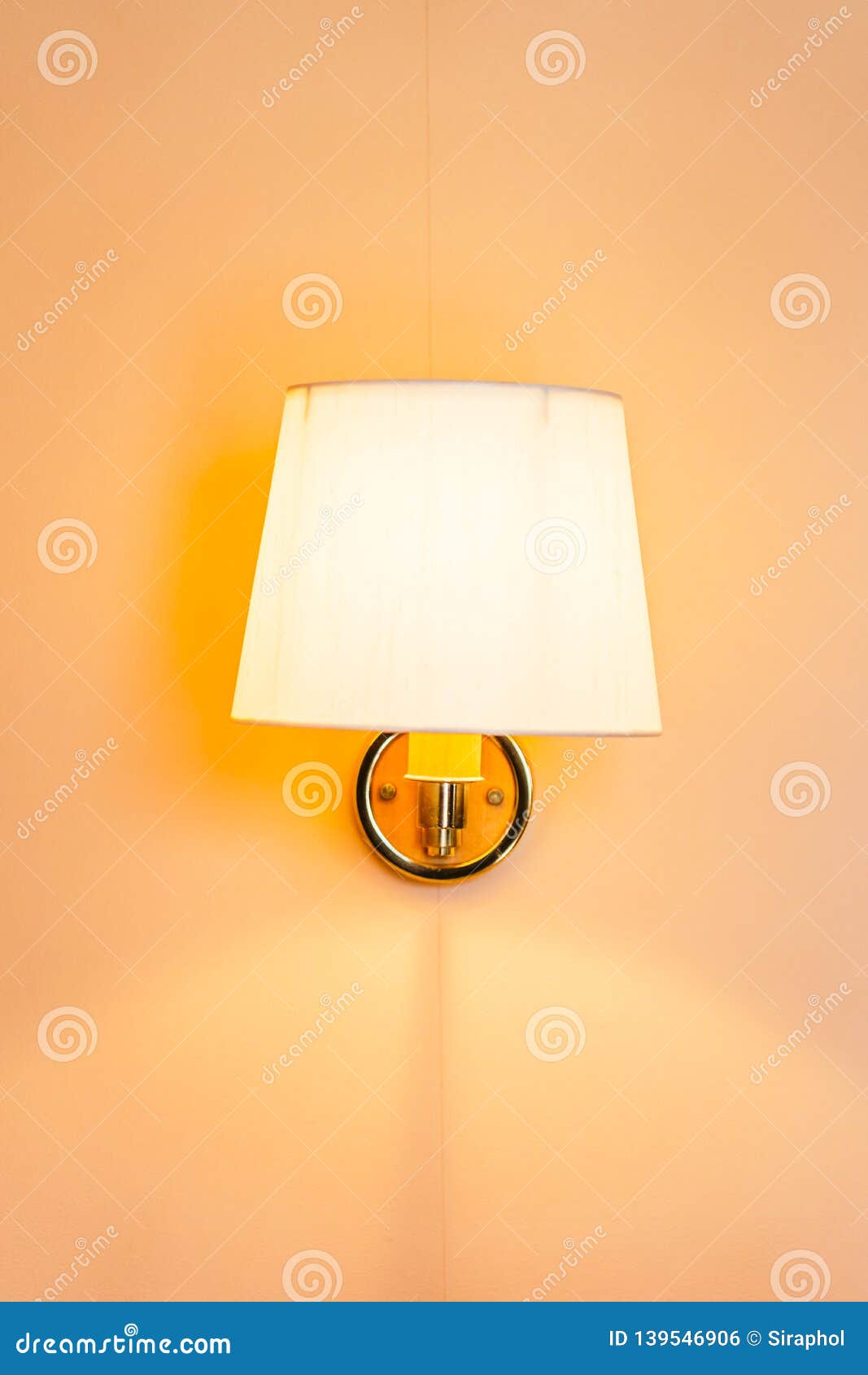 Beautiful Light Lamp and Bulb on Wall Decoration Interior Stock Photo ...