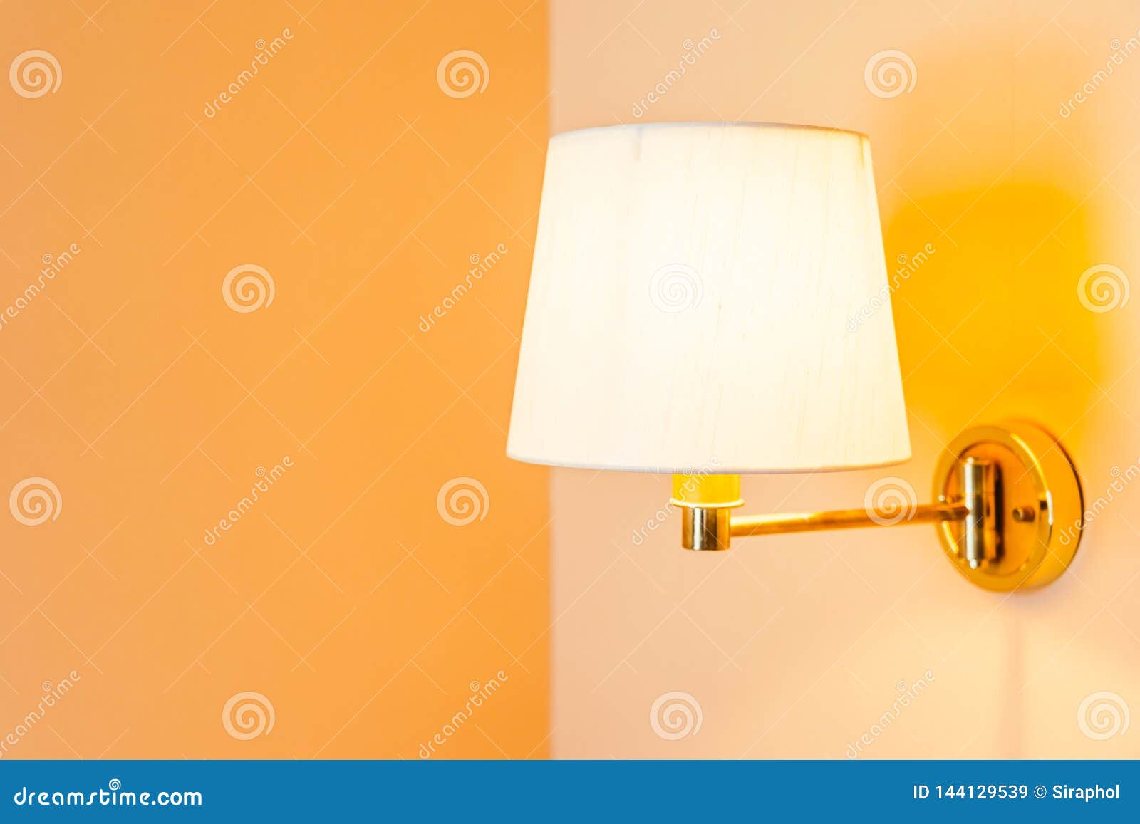 Beautiful Light Lamp and Bulb on Wall Decoration Interior Stock Image ...