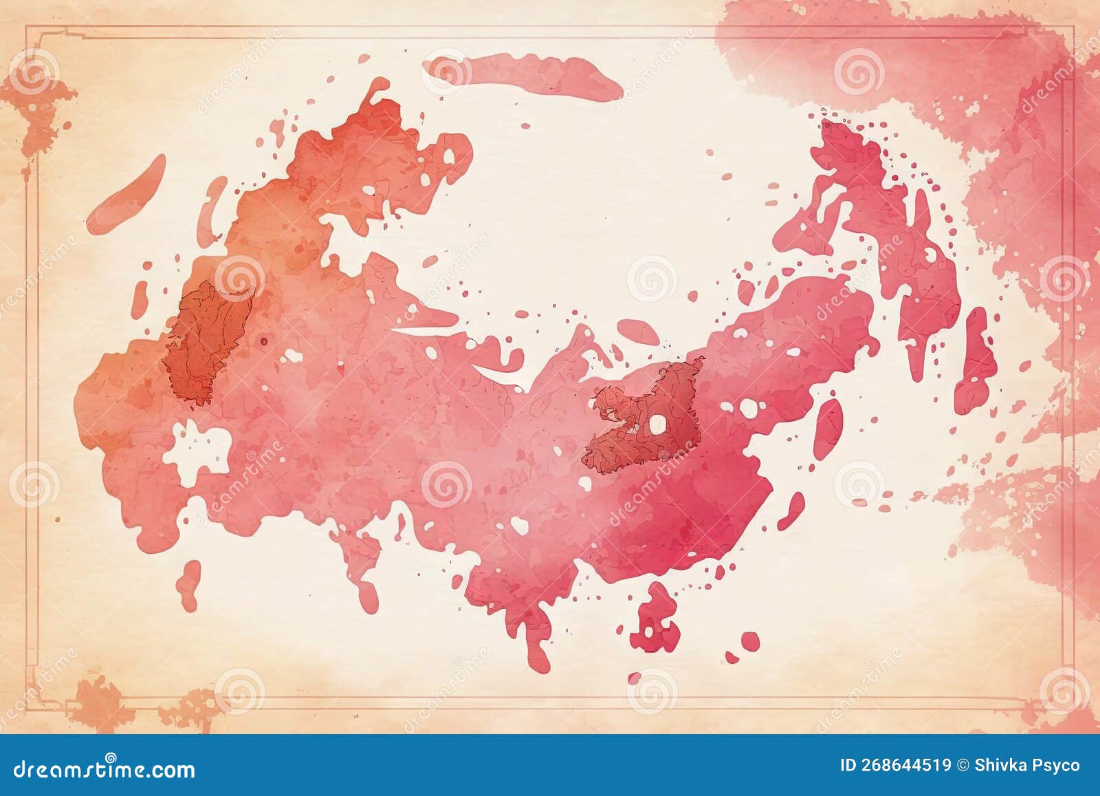 Beautiful Light Red Japan Map Watercolor Stock Illustration ...