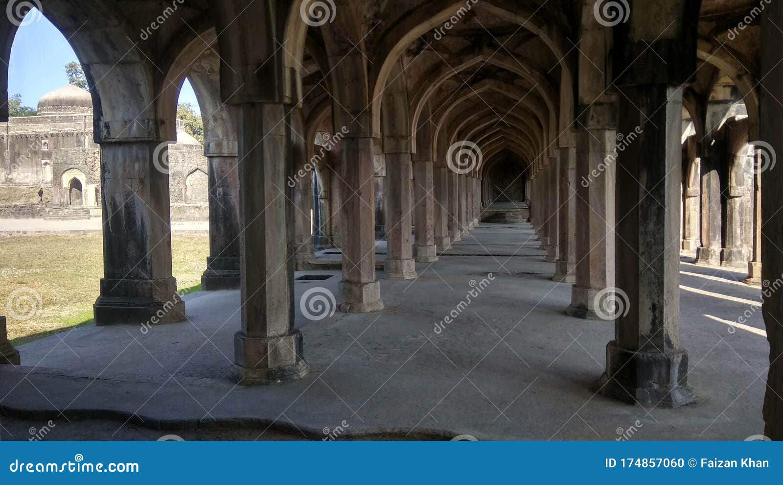 Beautiful Light and Shadow Pattern in the Arches of Ruins of a Royal ...