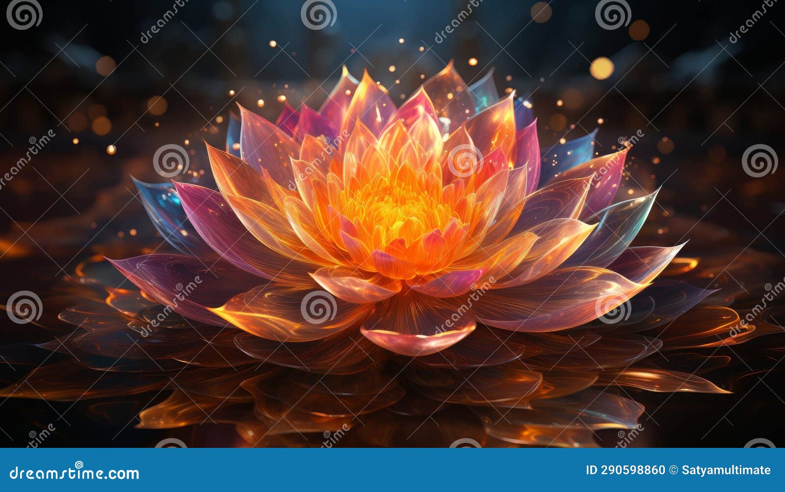 Beautiful Light Spectrum Glowing Flowers Generative AI Stock ...