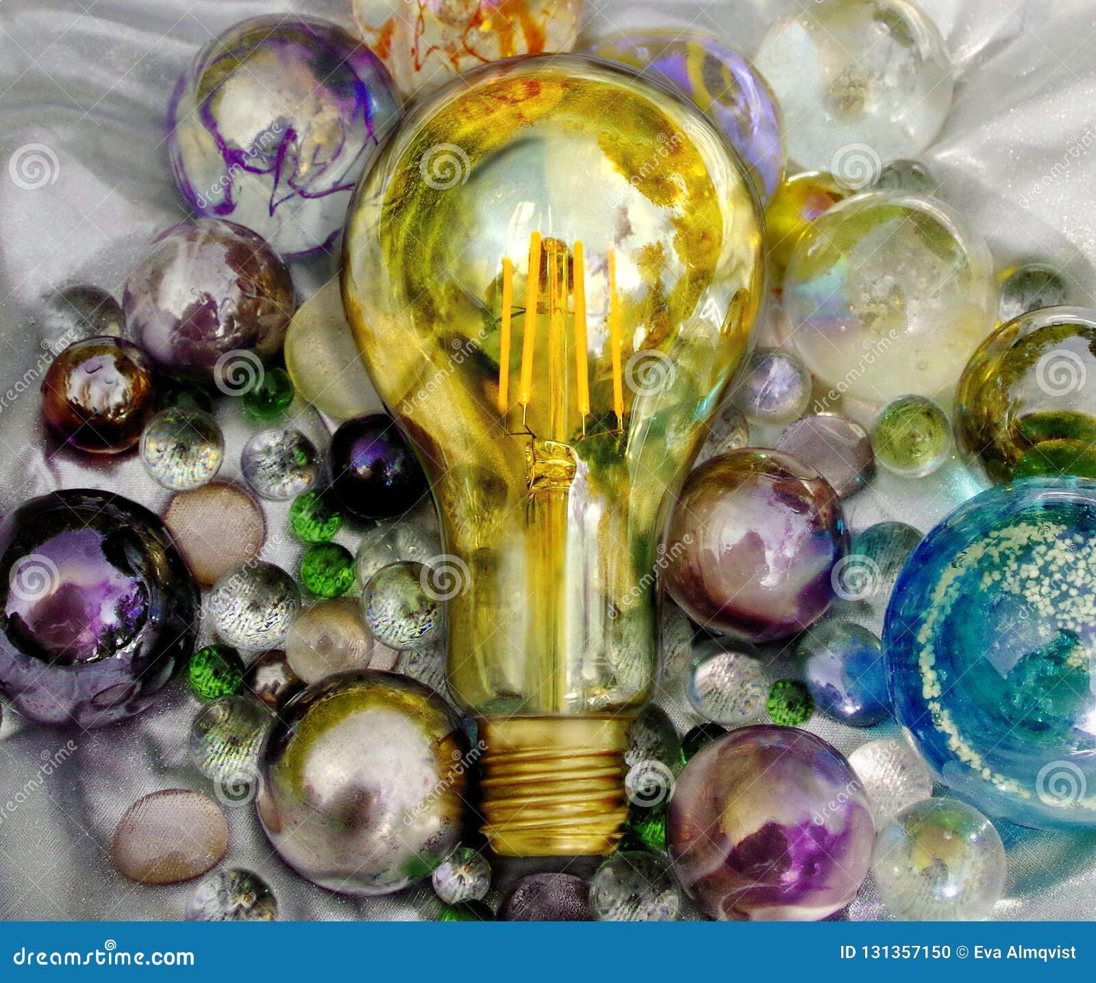 Beautiful Lightbulb in Shiny Surronding. Idea for Illustration Big ...