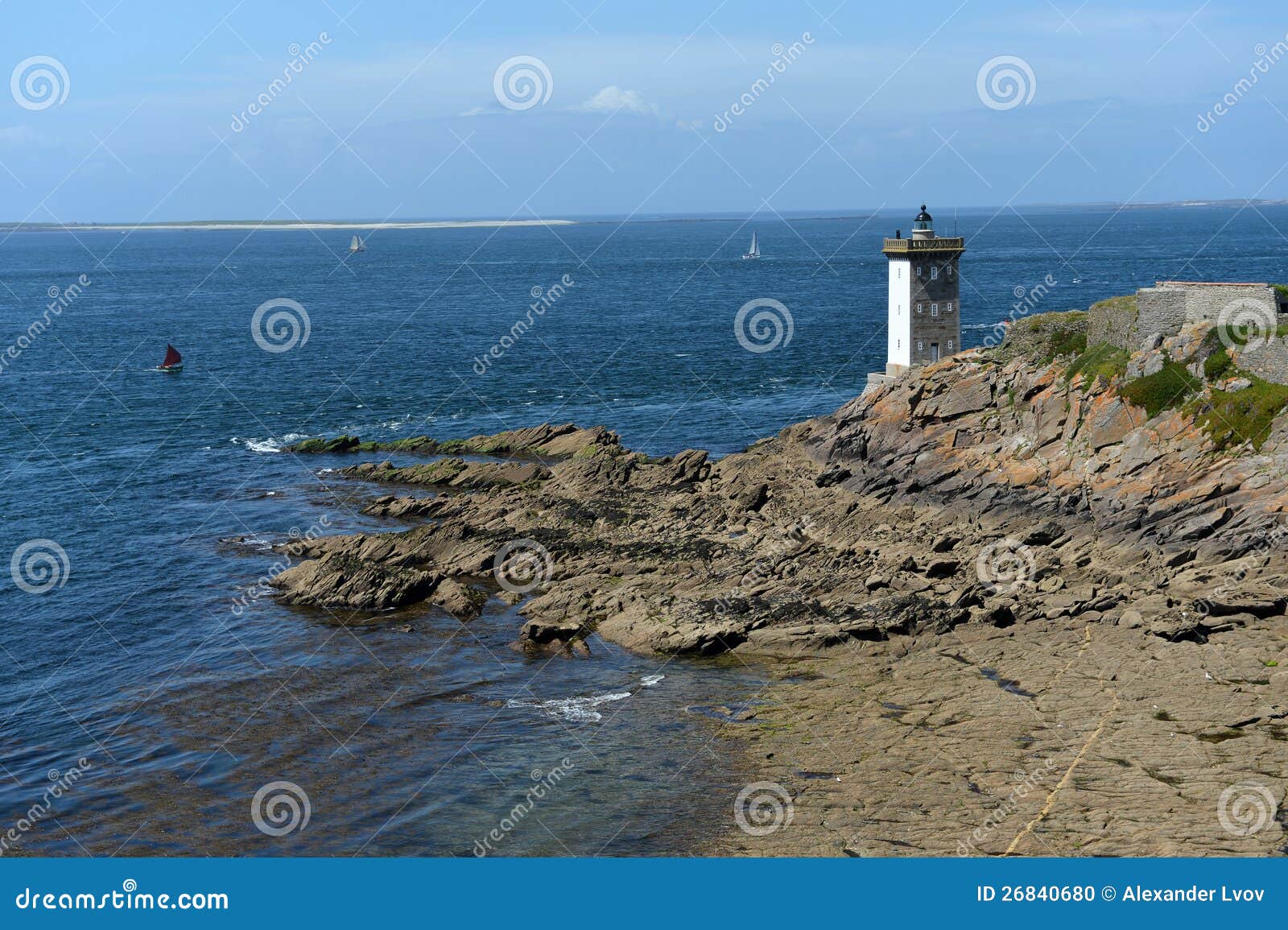 Beautiful Lighthouse on the Atlantic Coast Stock Photo - Image of coast ...