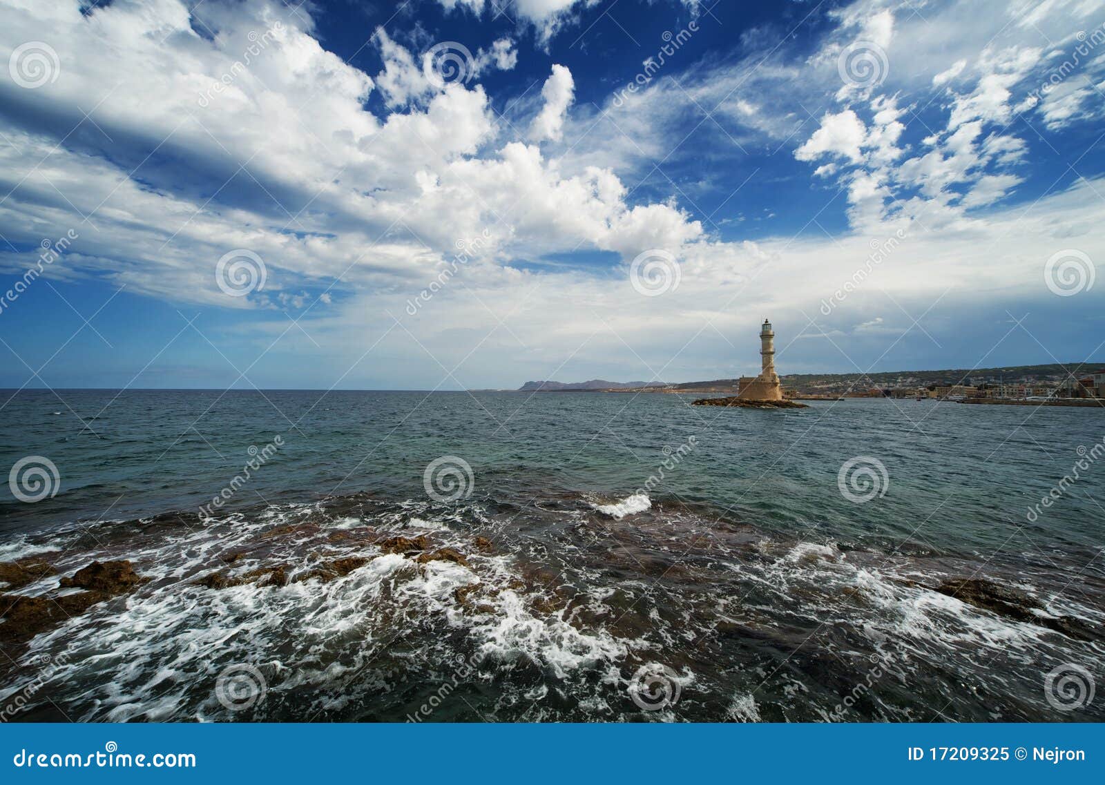 The Beautiful Lighthouse Tourlitis Of Chora In Andros Island, Cyclades ...