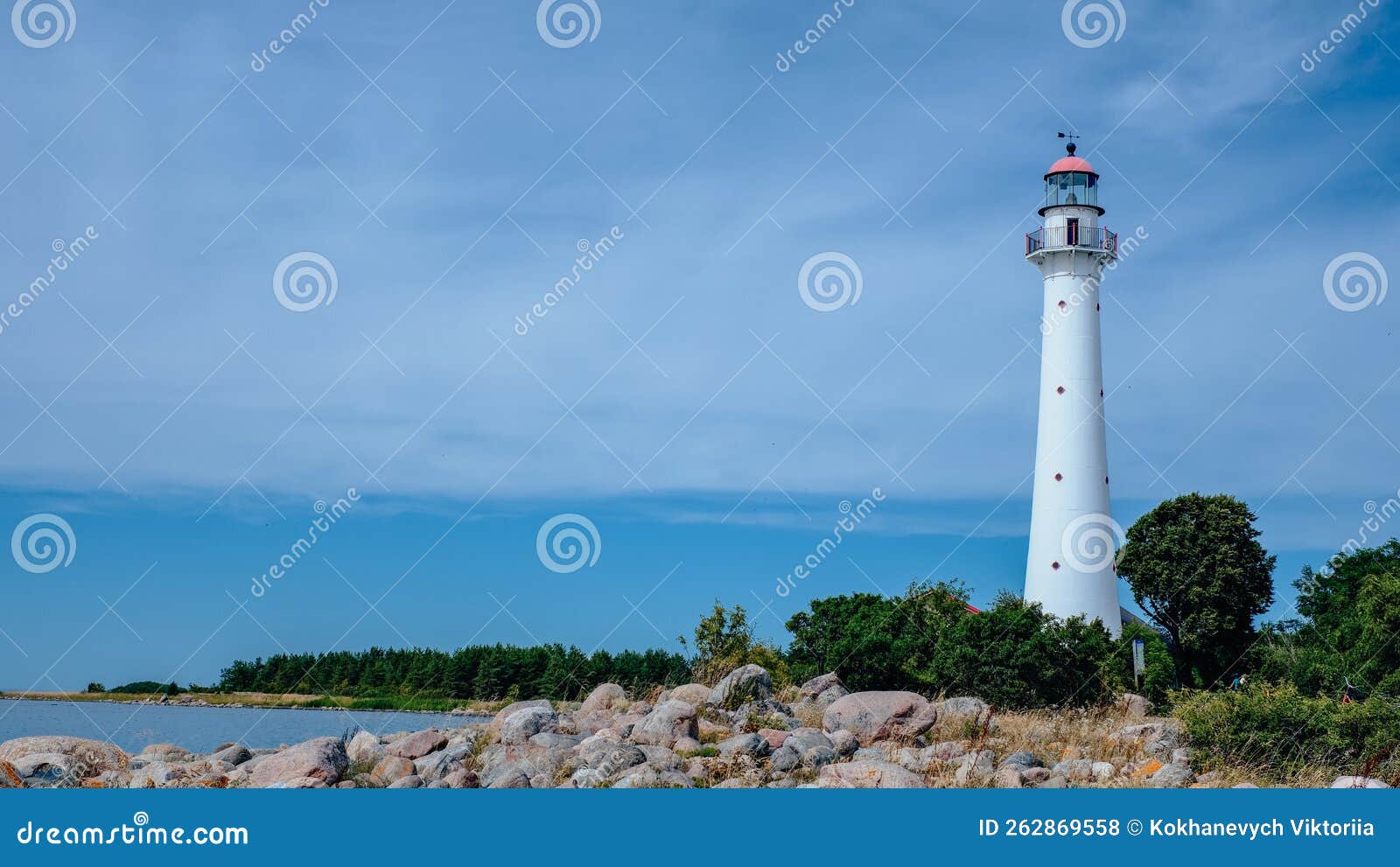 Beautiful Lighthouse in a Small Village in Clear Weather Stock Photo ...