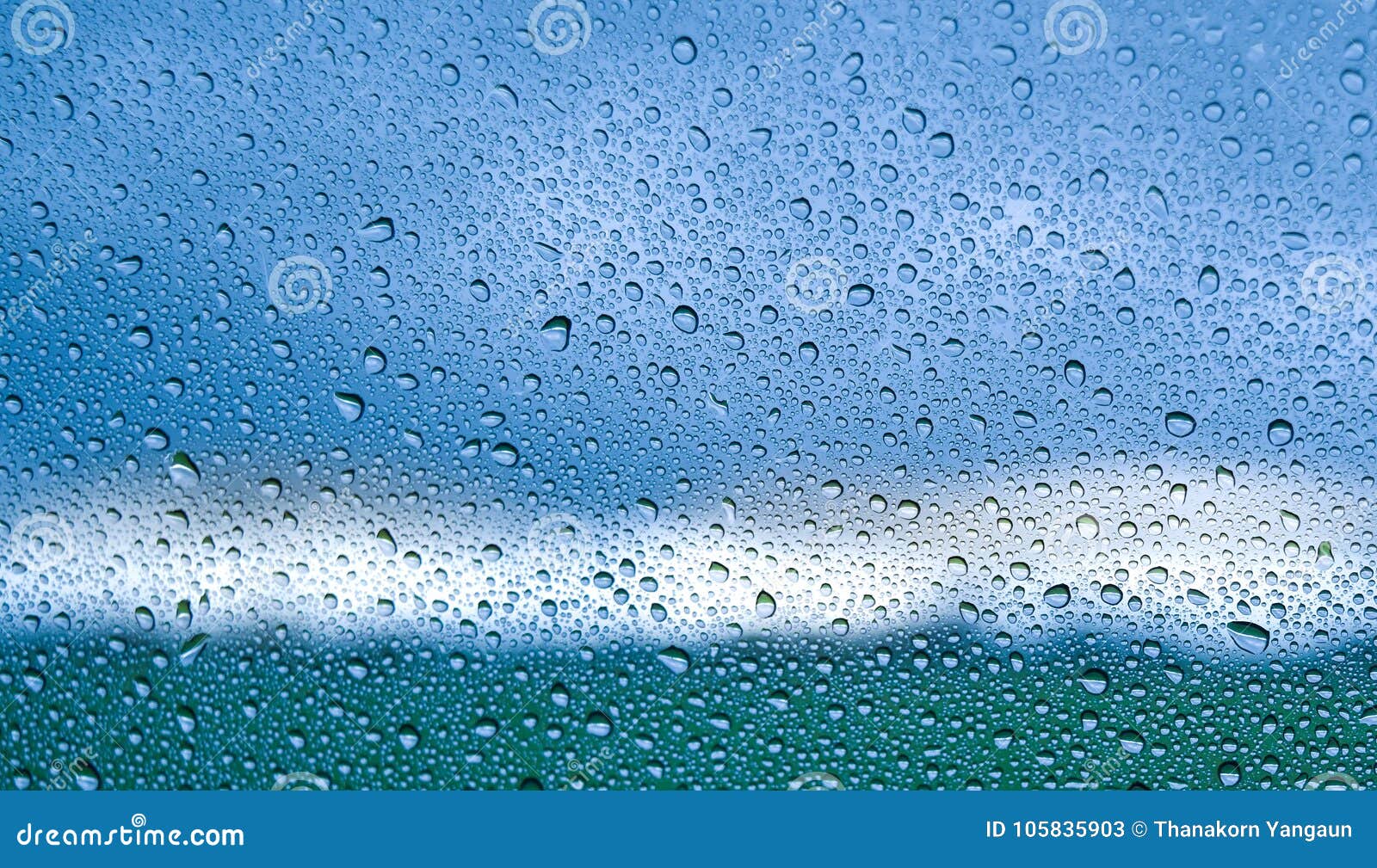 Beautiful Lighting and Rain Drops on the Mirror . Stock Image - Image ...