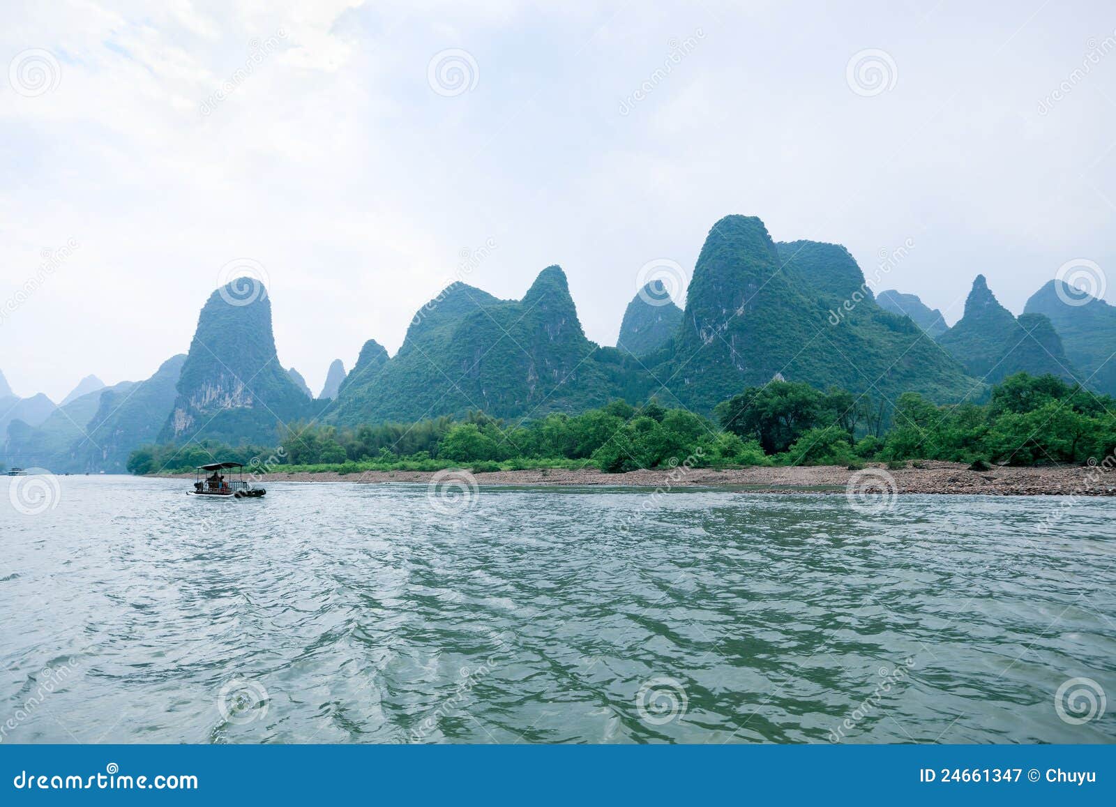 Beautiful Lijiang River in Guilin Stock Image - Image of green, bamboo ...