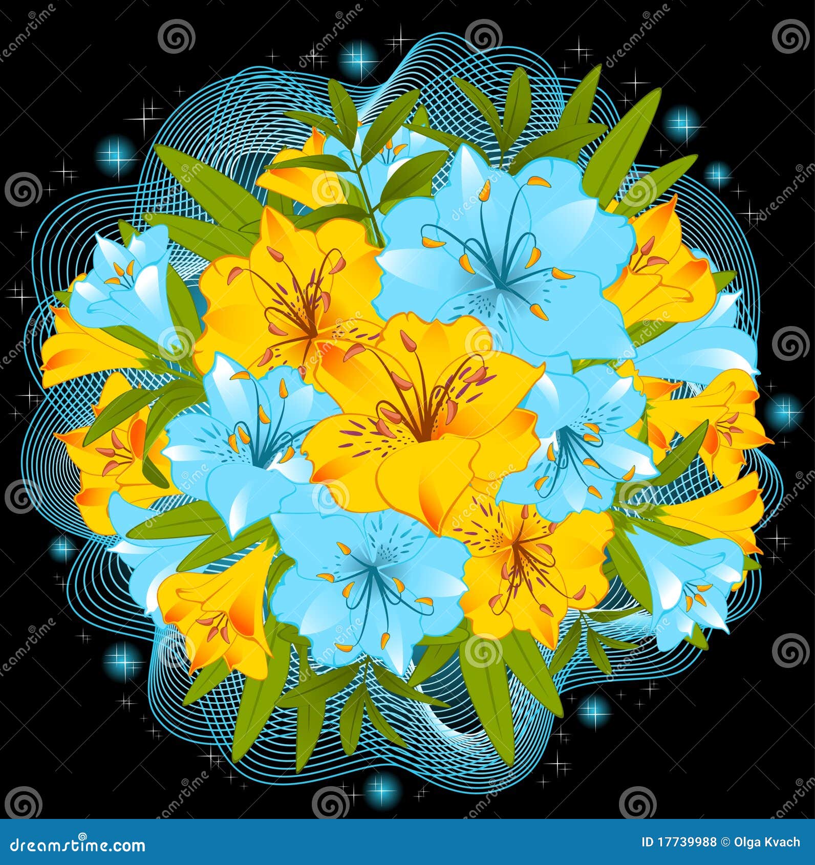 Beautiful Lily Design Element Stock Vector - Illustration of pattern ...