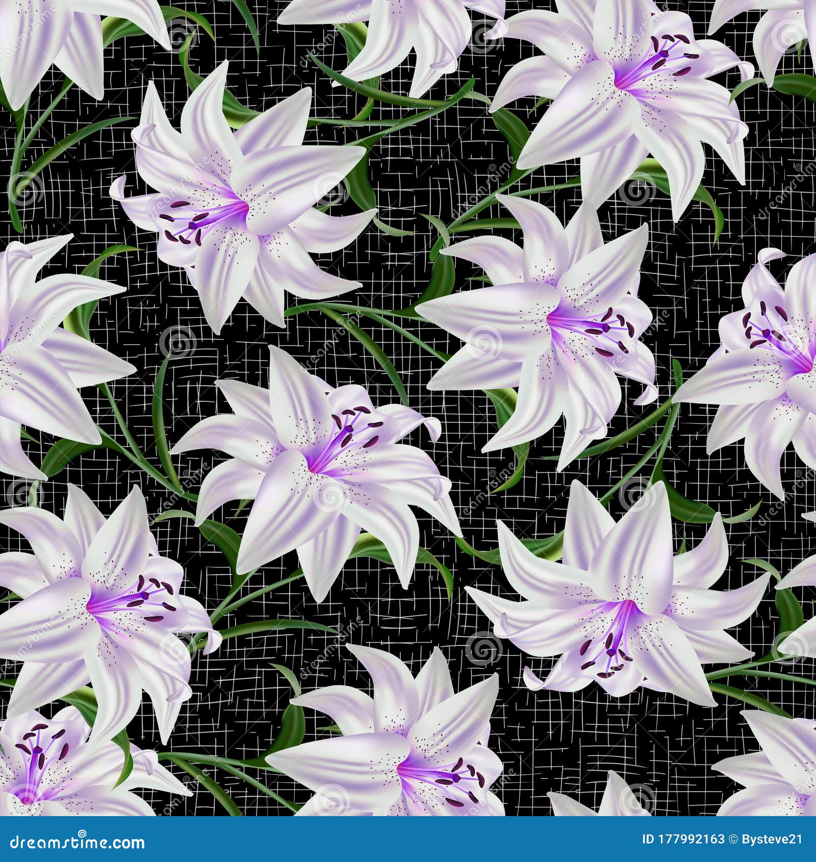Beautiful Lily Flower Design Seamless Pattern Stock Illustration ...