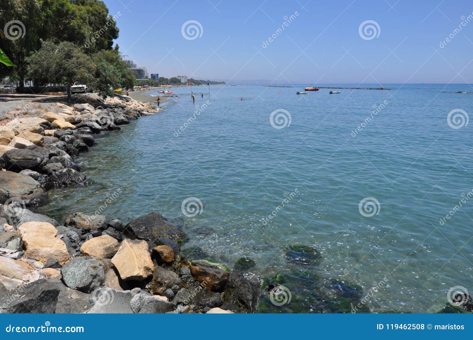 The Beautiful Limassol Beach in Cyprus Stock Photo - Image of apartment ...