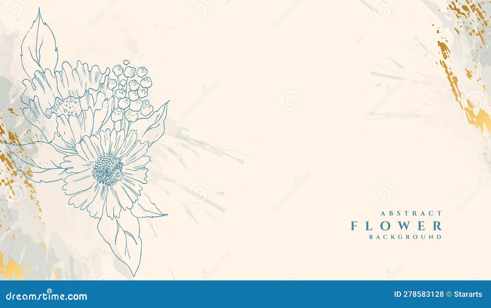 Beautiful Line Art Flower Design for Invitation Background Stock Vector ...