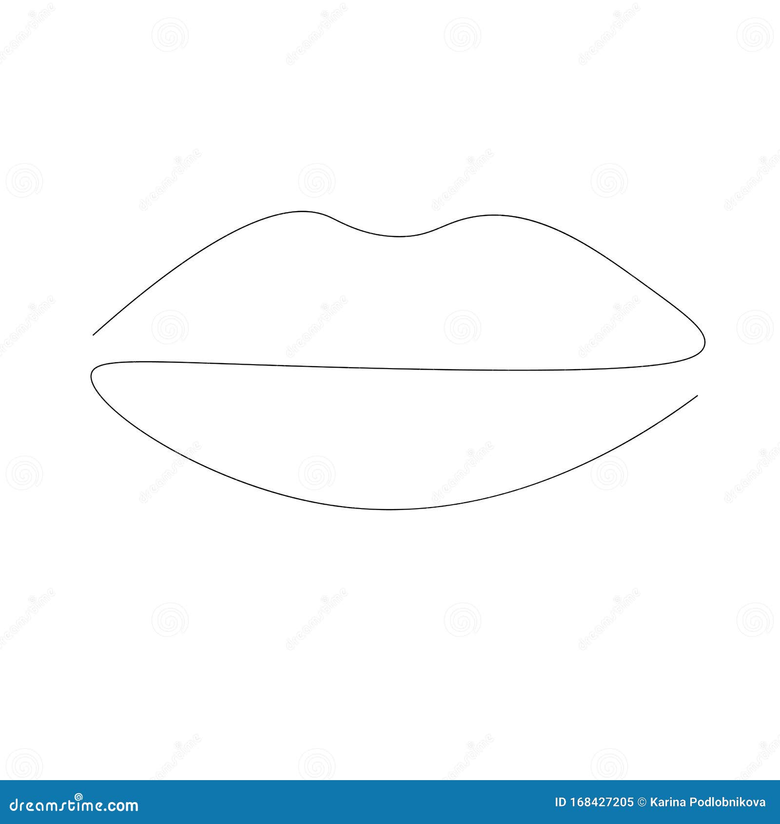 Beautiful Lips Line Drawing, Vector Illustration Stock Vector ...