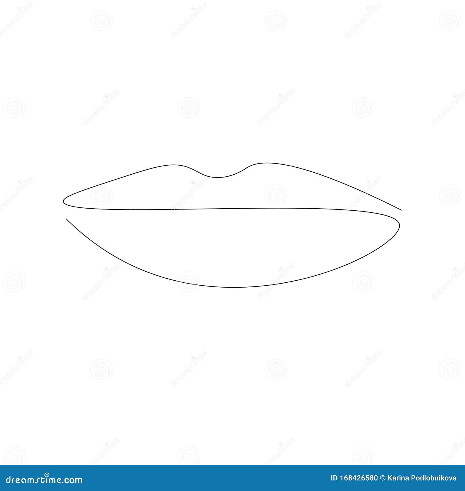 Beautiful Lips, One Line Drawing, Vector Illustration Stock Vector ...