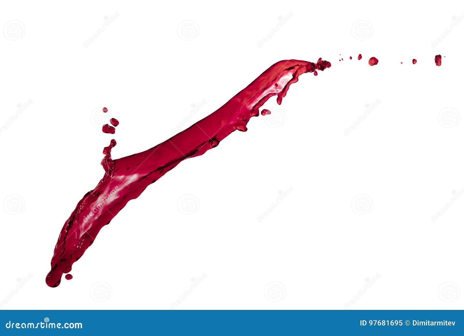 Beautiful Liquid Splash Red Color Isolated Over White Background Stock ...
