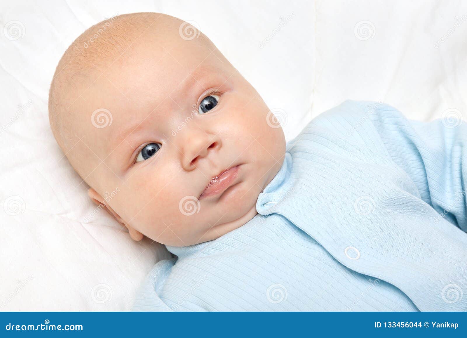 Beautiful Little Baby Looking Attentively Stock Photo - Image of ...