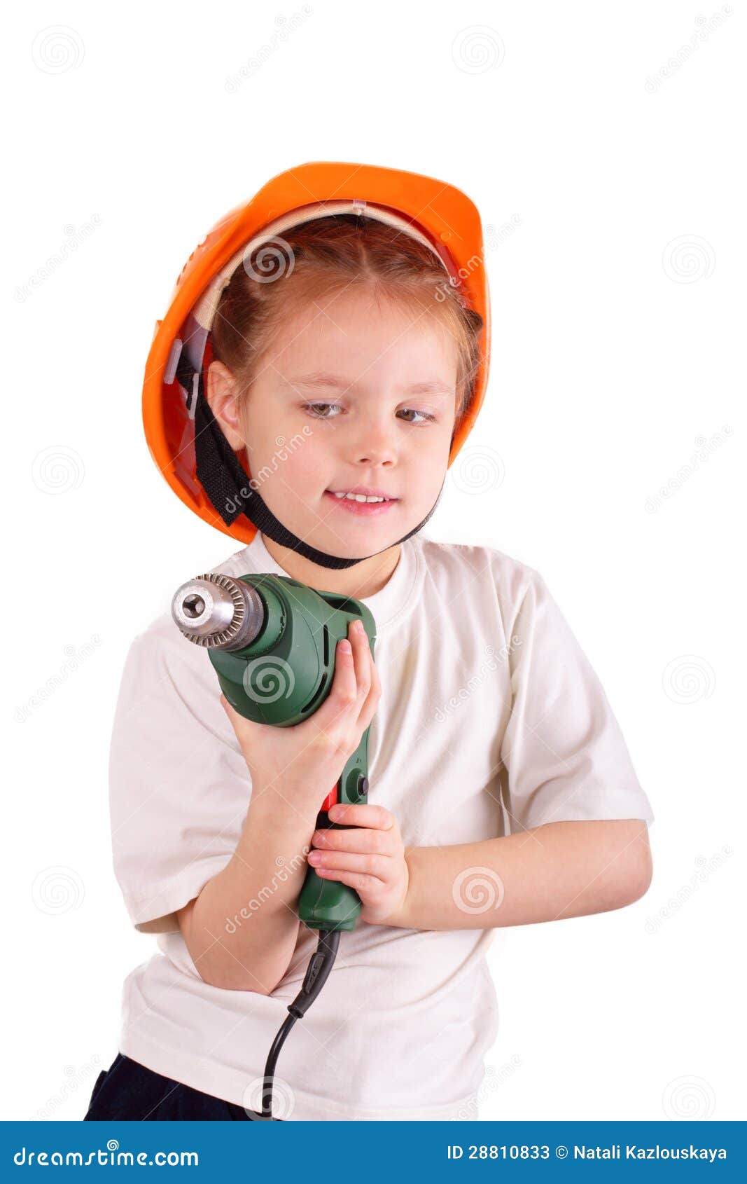 Beautiful Little Builder Girl Stock Image - Image of construction ...