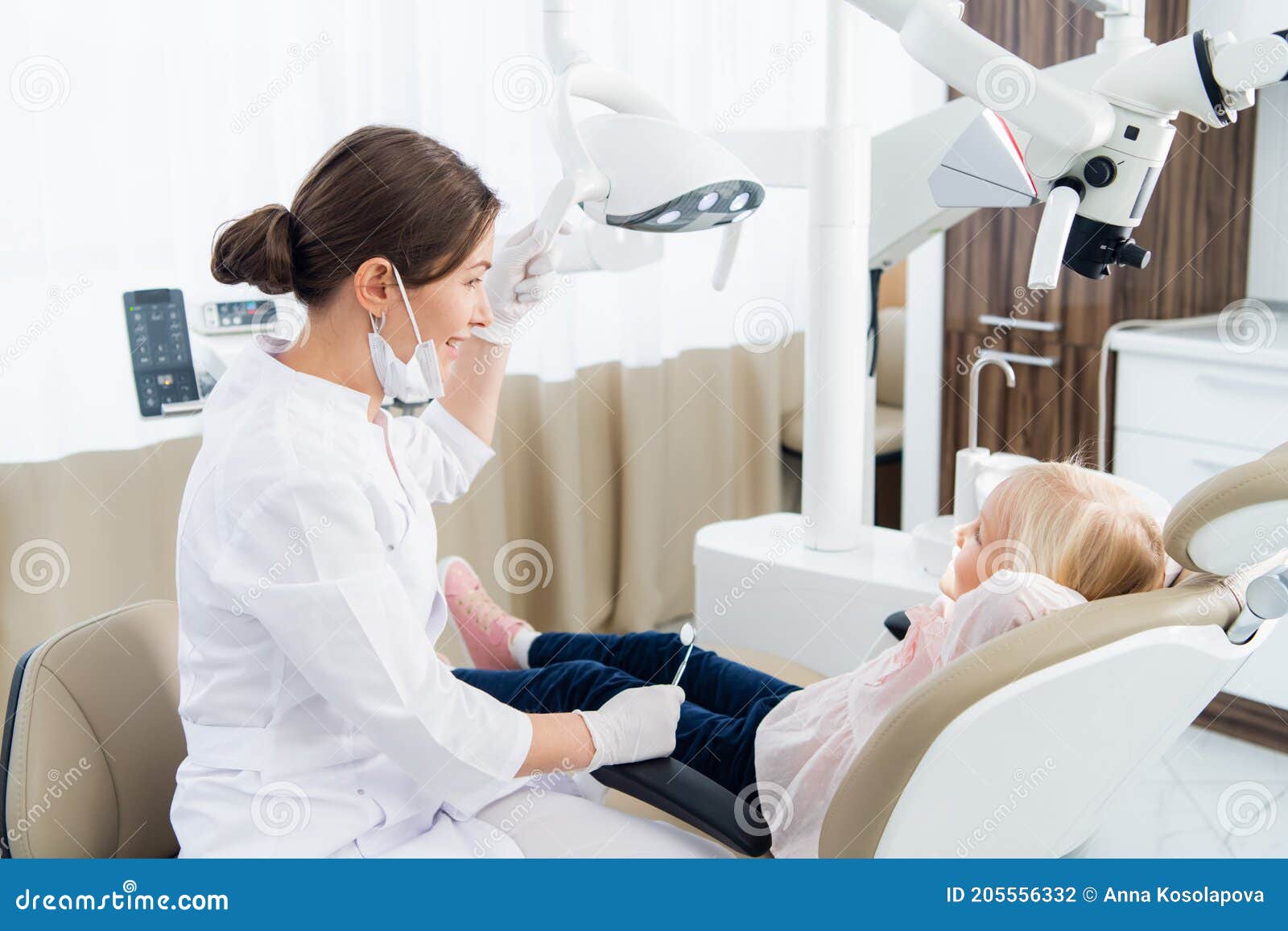 A Beautiful Little Child Having a Dental Check Up Stock Photo - Image ...