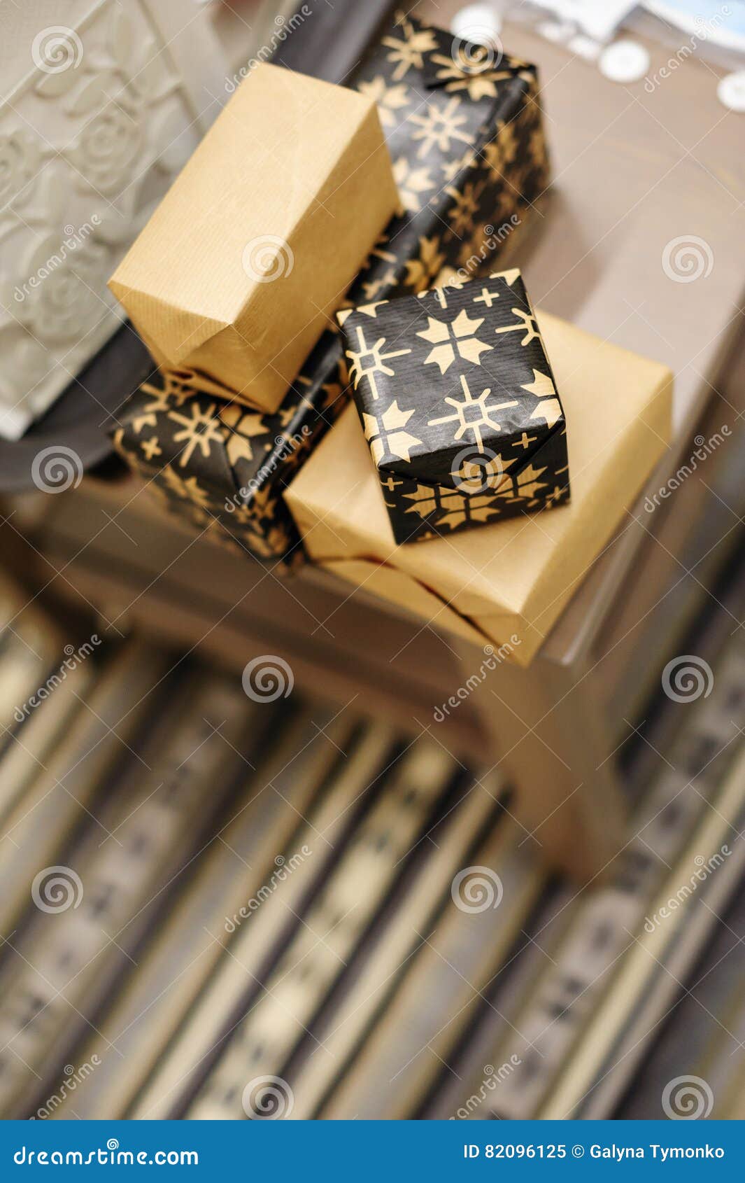 Beautiful Little Gift Boxes for Christmas Holiday Stock Image - Image ...