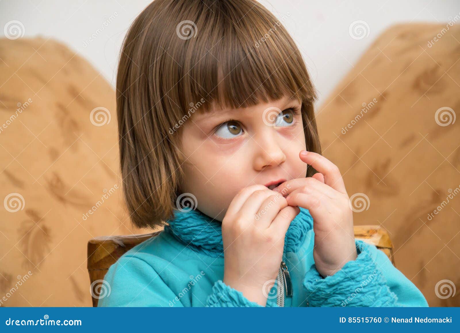Beautiful Little Girl Looking Up Stock Photo - Image of human, blond ...