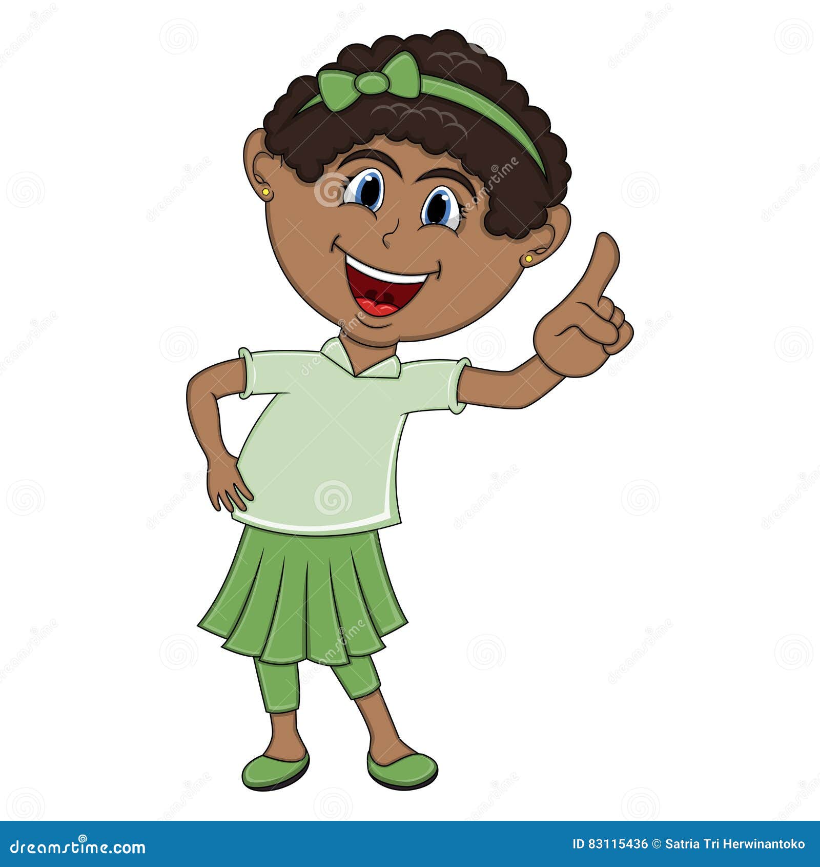 Beautiful Little Girl Pointing Her Finger Cartoon Vector Illustration ... Beautiful Little Girl Pointing Her Finger Cartoon Vector Illustration ...
