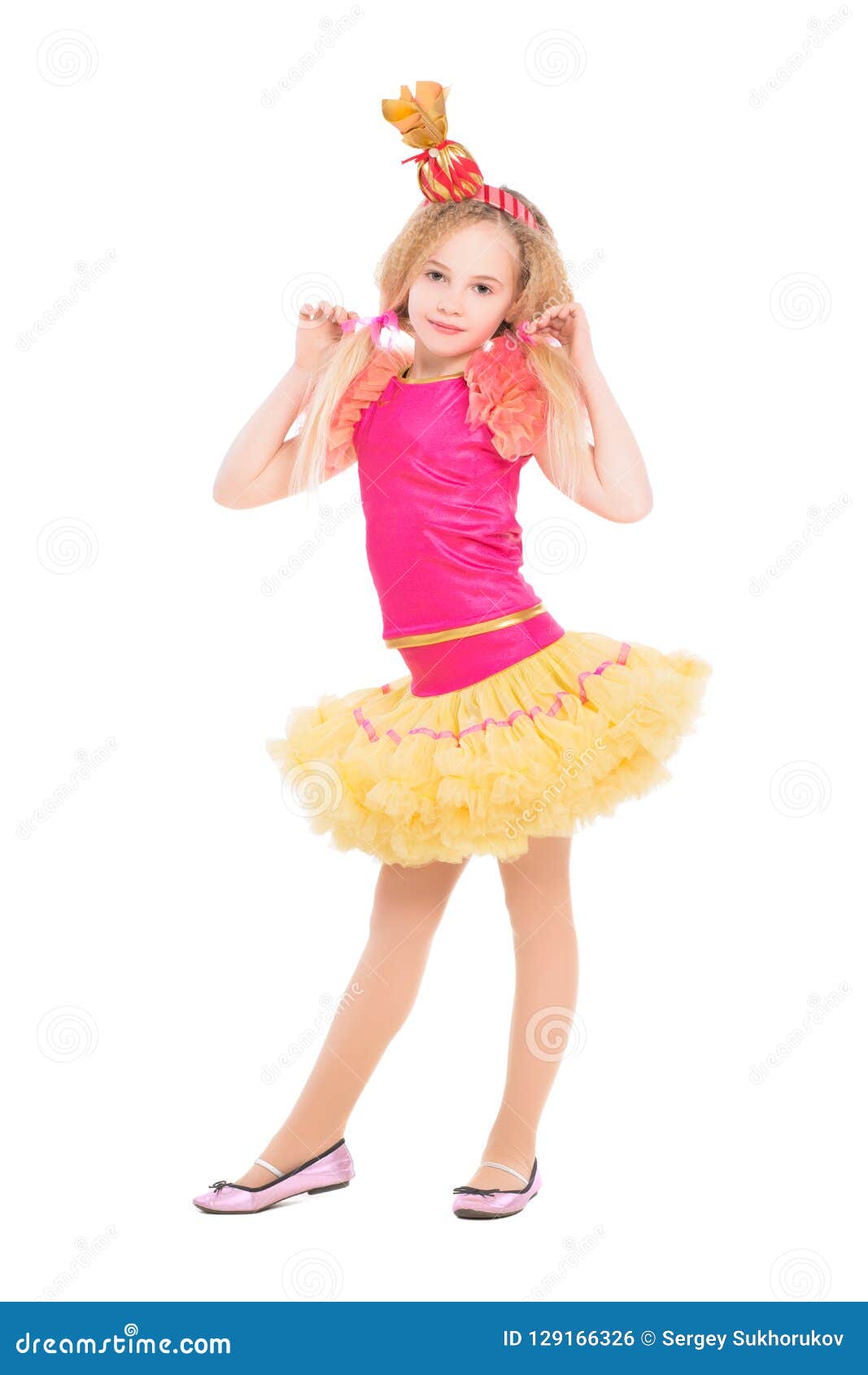 Beautiful Little Girl Posing in Candy Suit Stock Photo - Image of ...