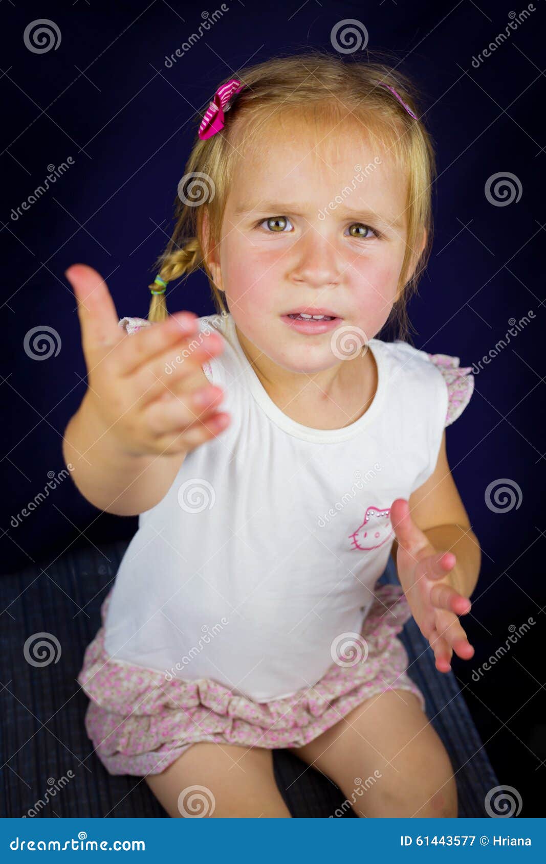 Beautiful Little Girl Reaching Toward the Camera Stock Image - Image of ...
