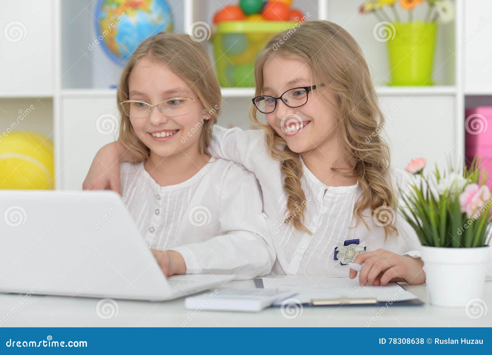 Beautiful Little Girls at Class Stock Photo - Image of playing, lesson ...