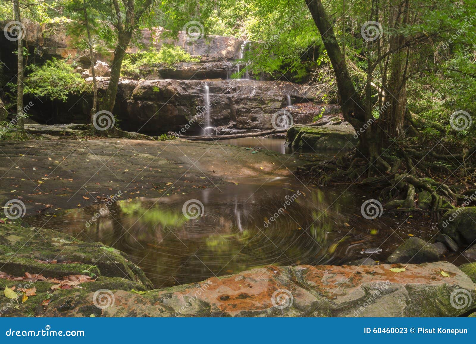 Beautiful Little Waterfall and Whirlpool Stock Image - Image of tree ...