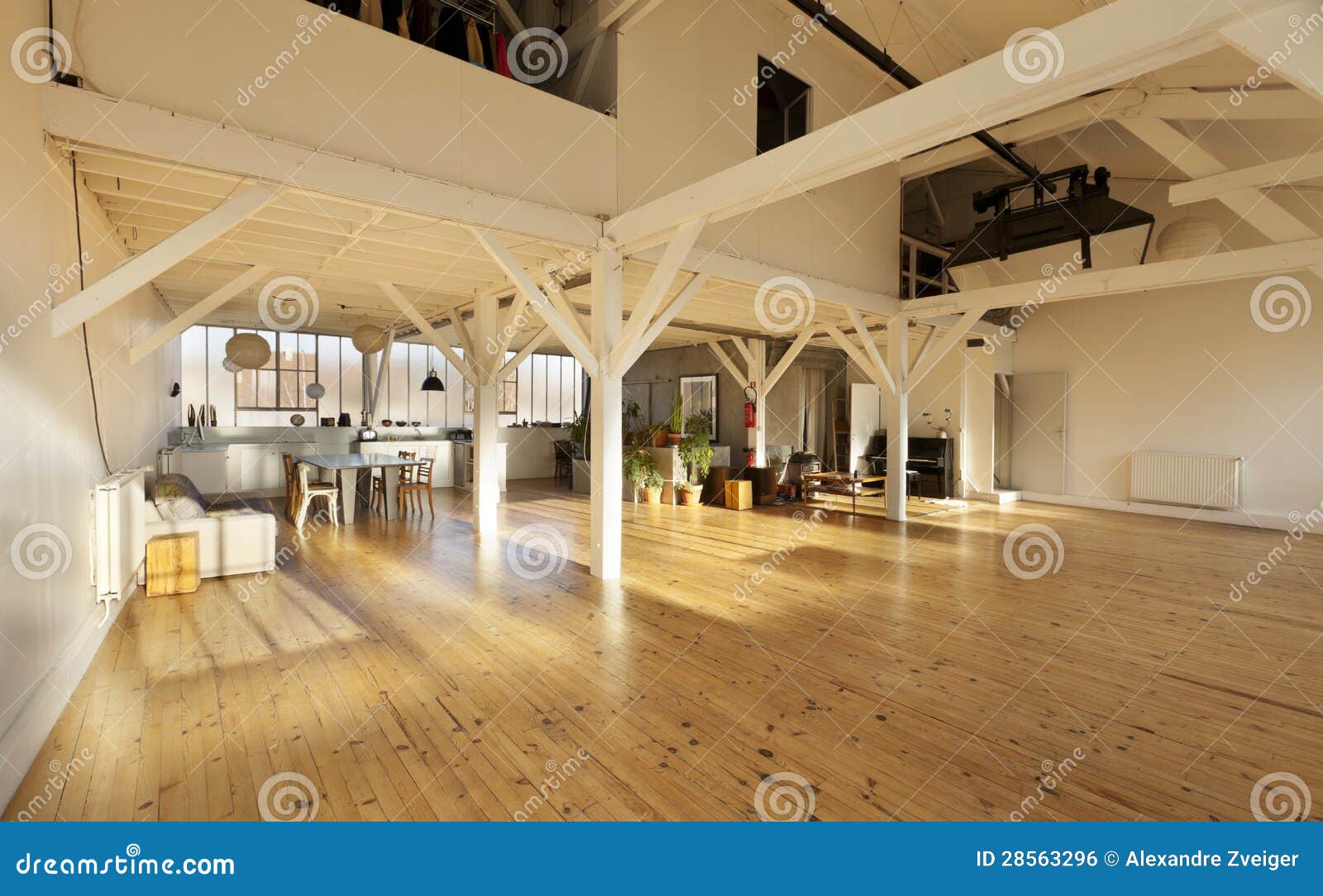 Beautiful loft stock photo. Image of perspective, architecture - 28563296