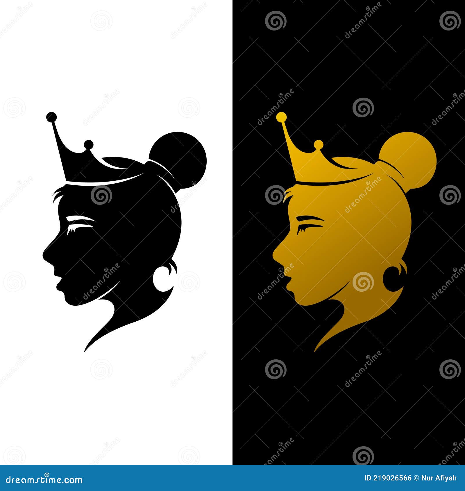 Beautiful Logo with Queen Design Template, Simple Style Stock Vector ...