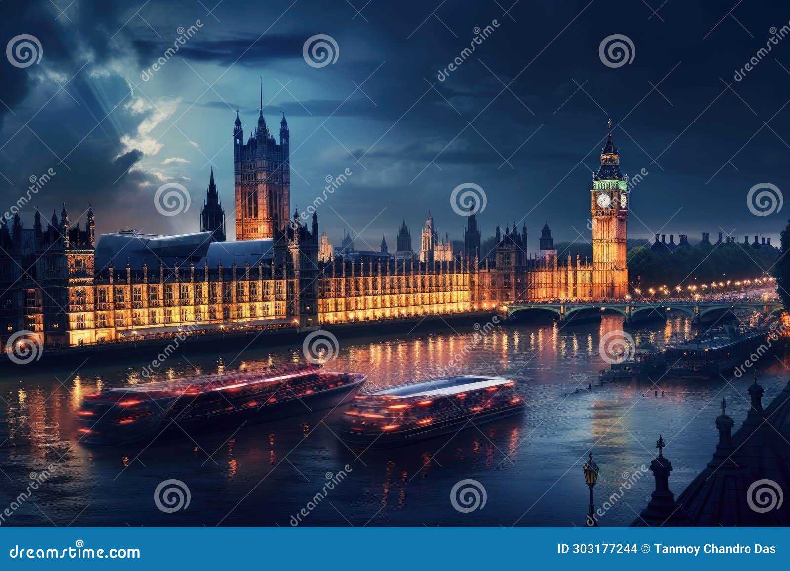 Beautiful London and the River , London City Ai Generated Stock Photo ...