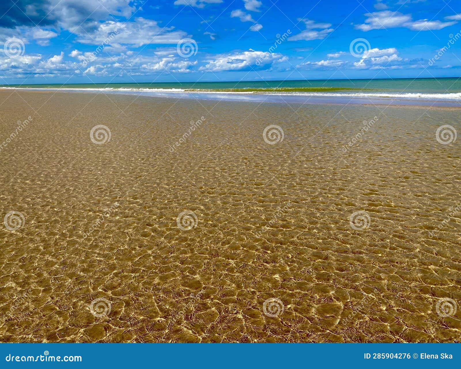 Beautiful Long Empty Beach in Normandy Stock Photo - Image of discover ...