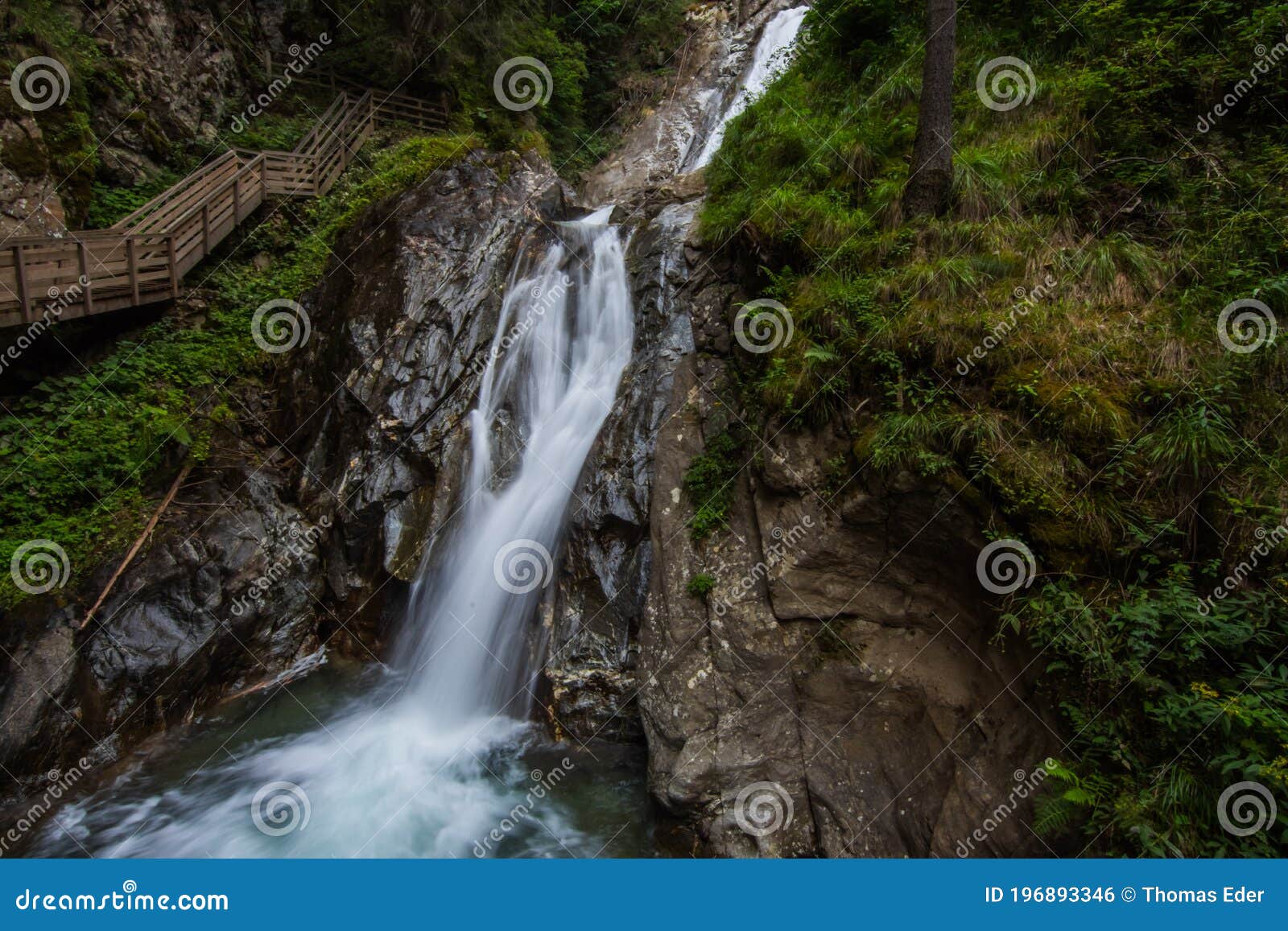 Beautiful Long Waterfall in a Gorge Stock Photo - Image of sparkling ...