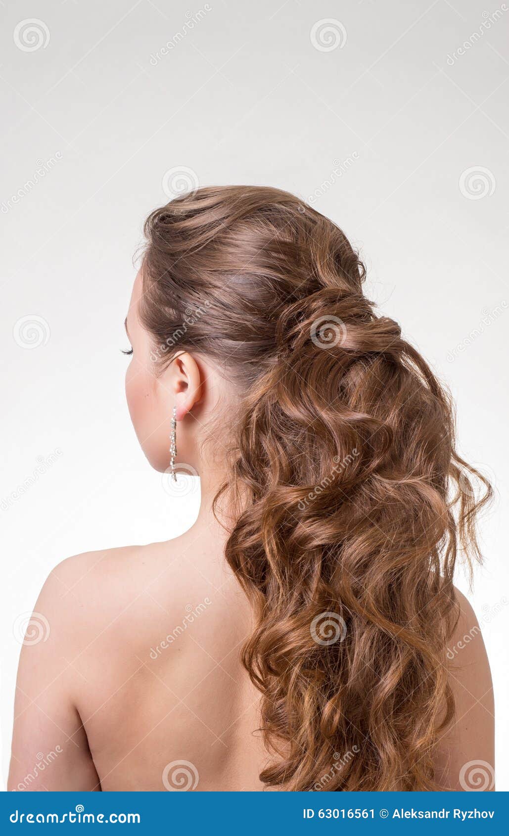 Beautiful Long Wavy Hair. Back View Stock Image - Image of curly, long ...