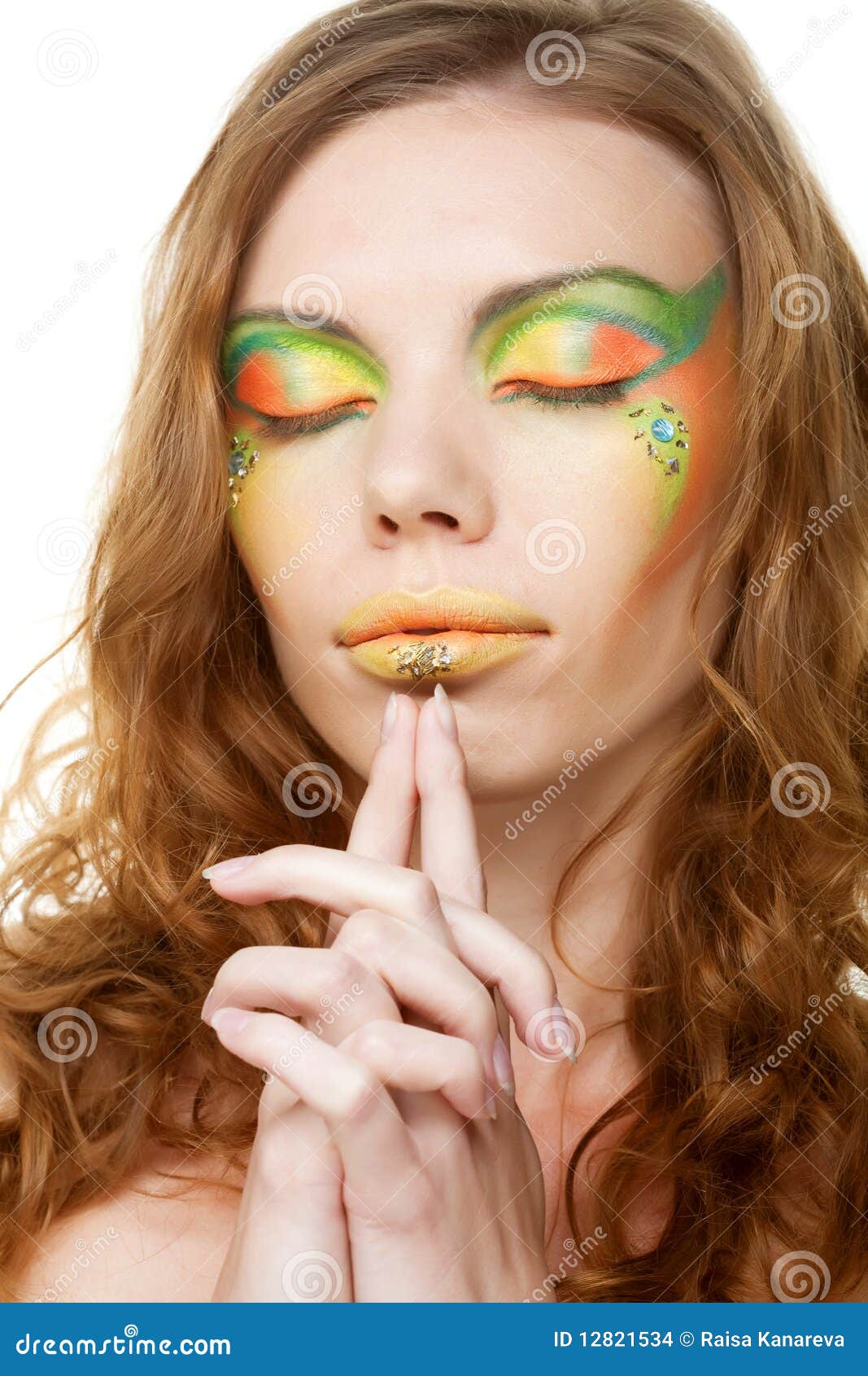 Beautiful look. stock photo. Image of glamour, green - 12821534