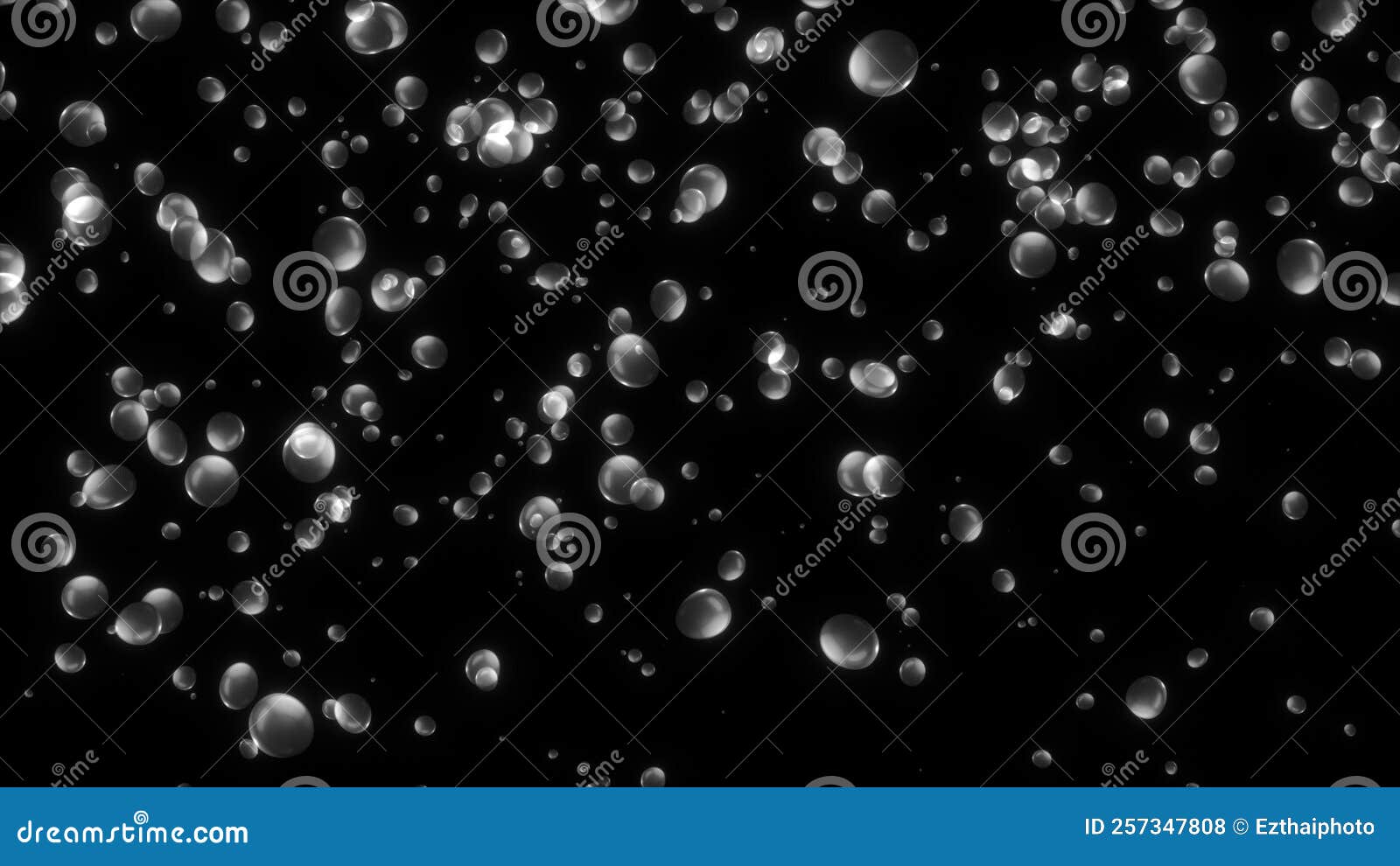 Loop Falling Down Bubble Particles Animation on Black Background. Stock ...