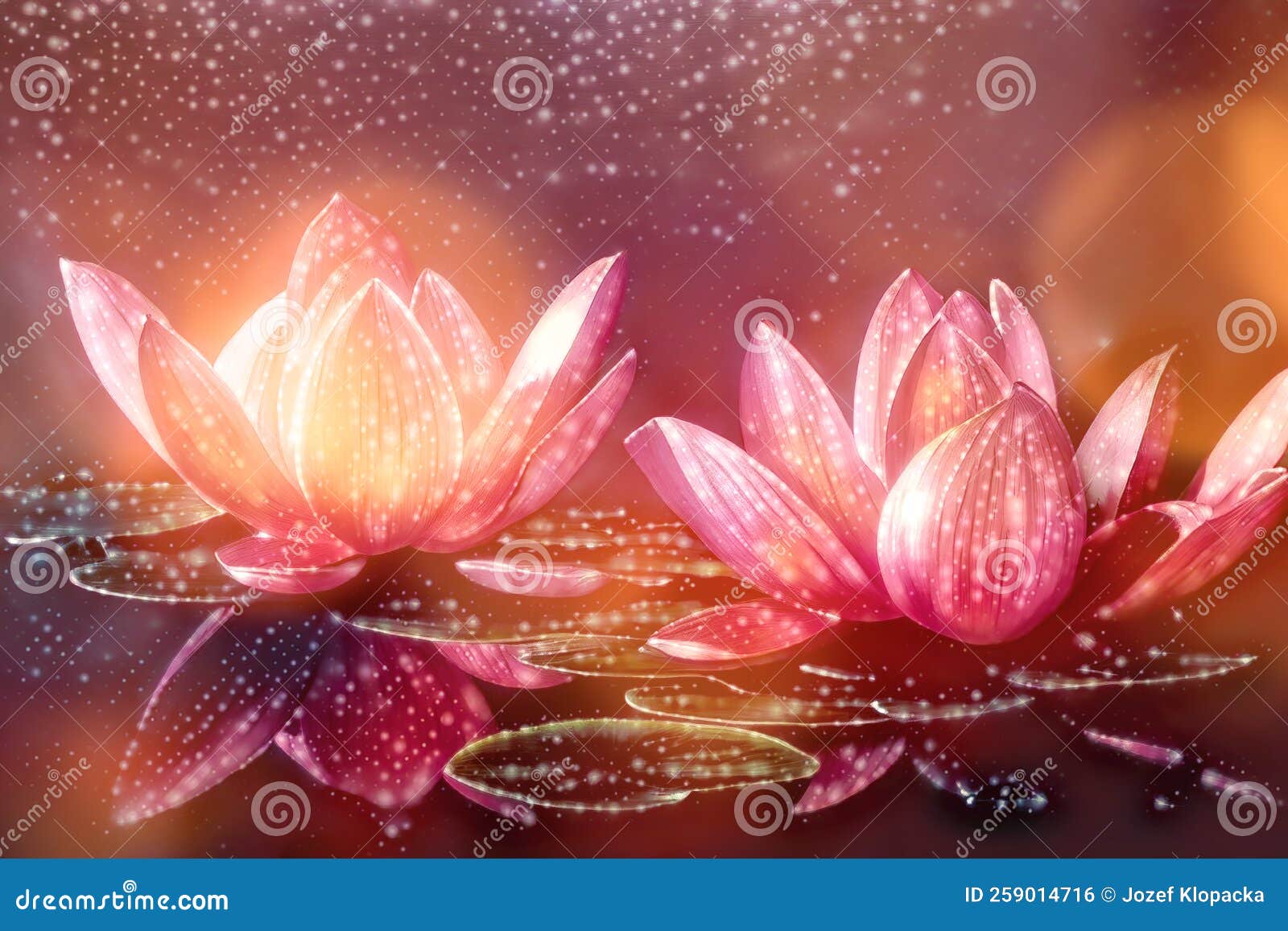 Beautiful Lotus Flower on Abstract Background. Stock Illustration ...