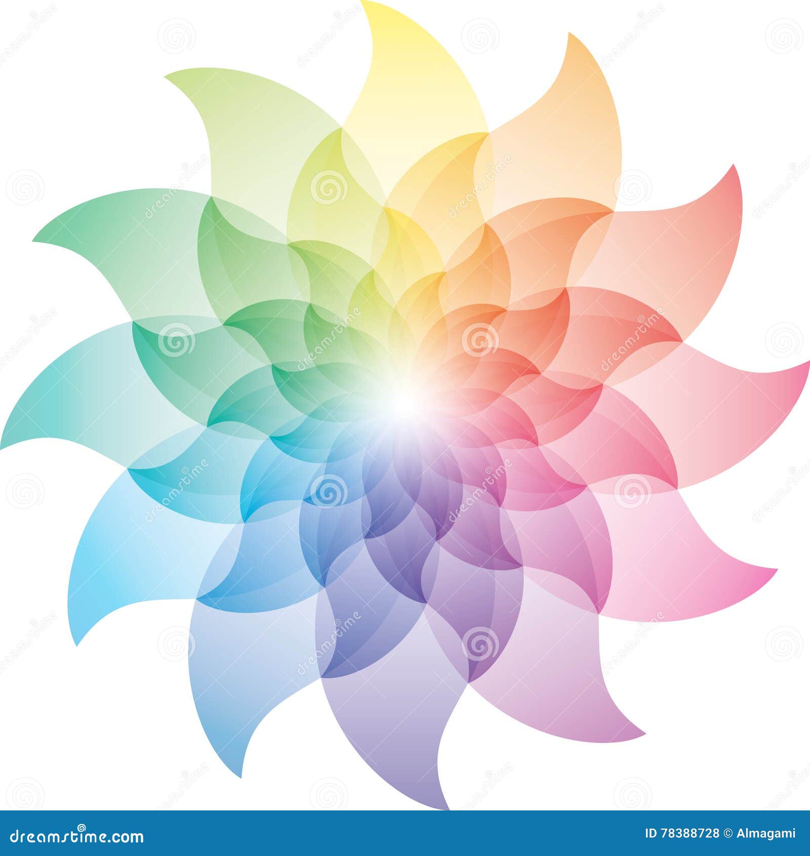 Beautiful Lotus Flower Color Wheel Icon. Stock Vector - Illustration of ...