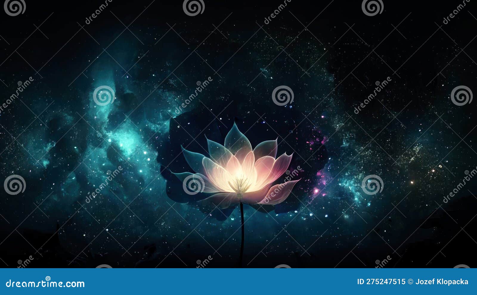 Beautiful Lotus Flower in Cosmic Space. Generative Ai. Stock ...