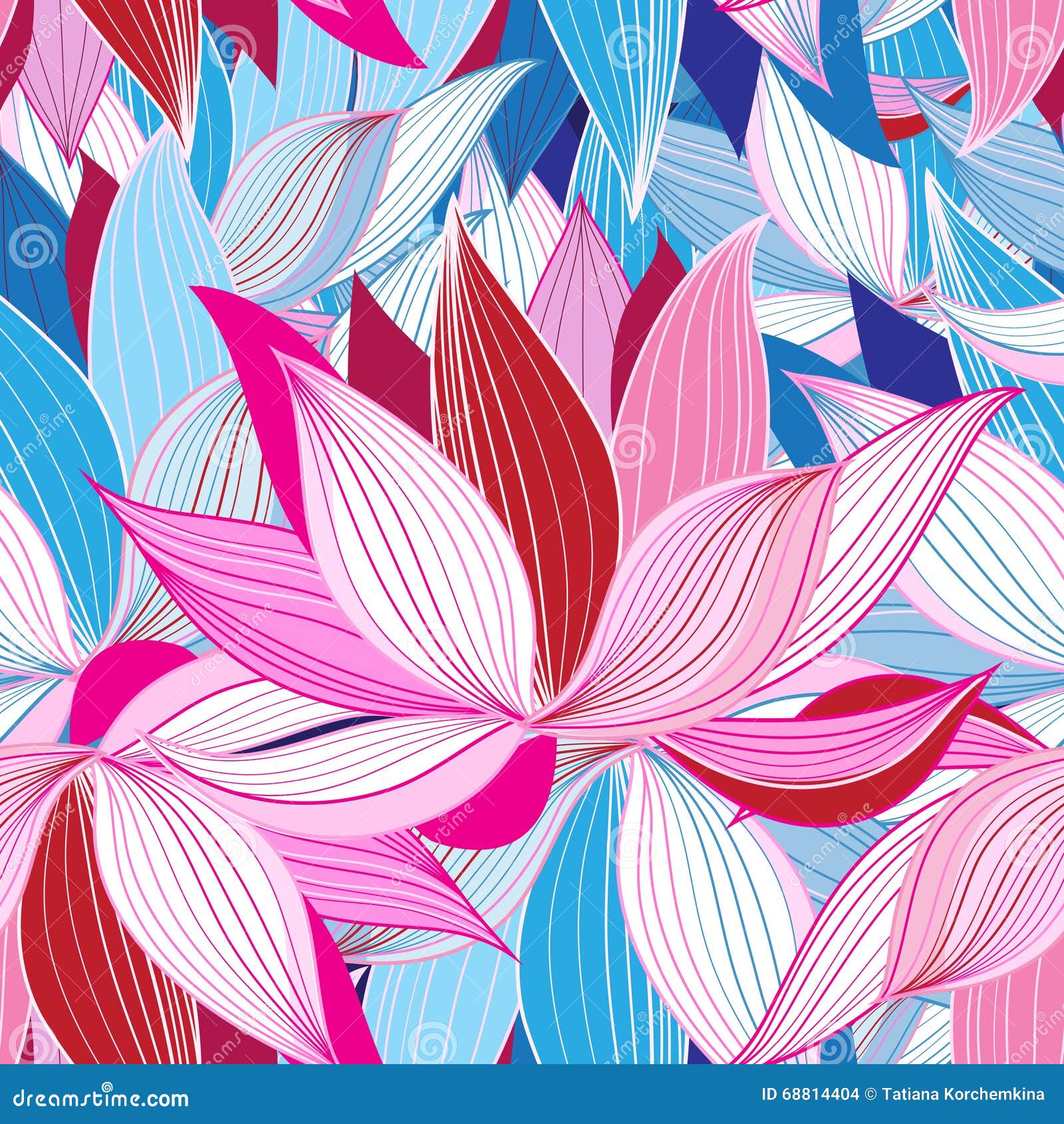 Beautiful Lotus Flower Pattern Stock Vector - Illustration of gorgeous ...