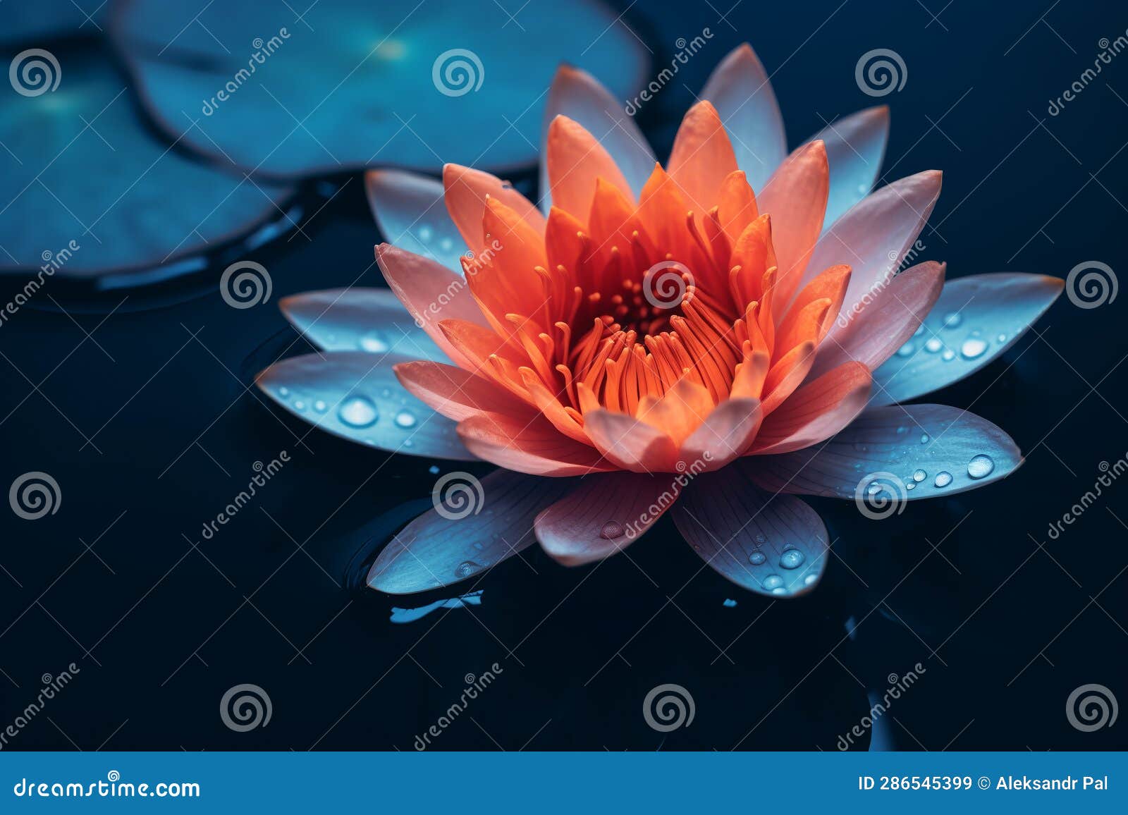 Beautiful Lotus Flower on the Water Surface Top View.ai Generative ...