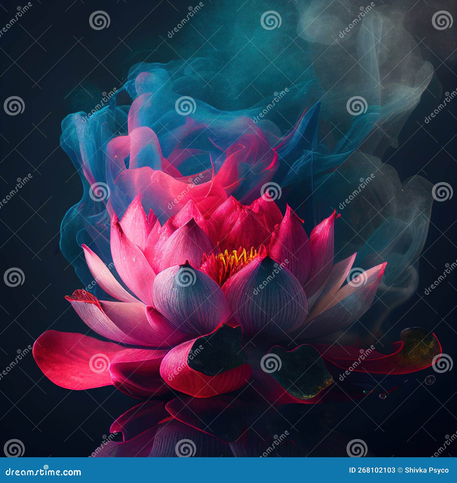 Beautiful Lotus with Smoke Generative Ai Stock Illustration ...
