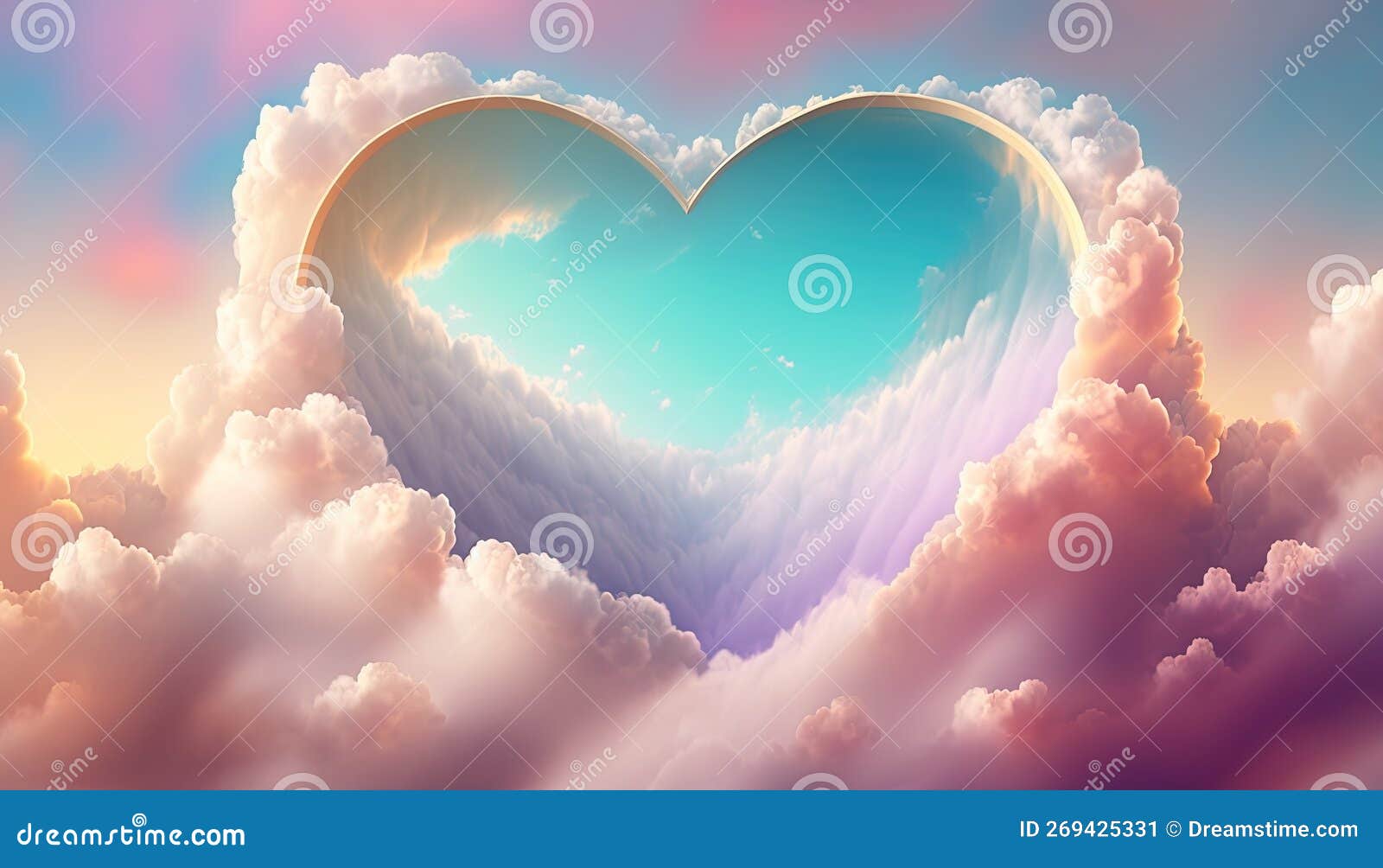Beautiful Love Object in the Sky with Colorful Clouds Stock ...