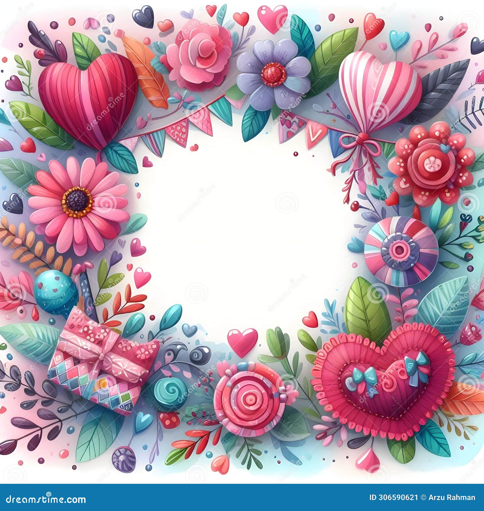 Beautiful love sign frame stock illustration. Illustration of pink ...