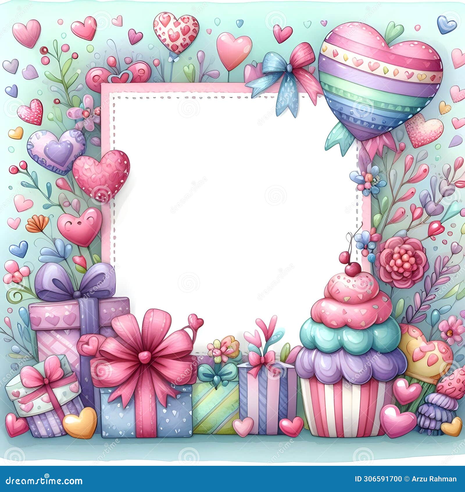 Beautiful Love Sign Heart Shape Frame Stock Illustration - Illustration ...