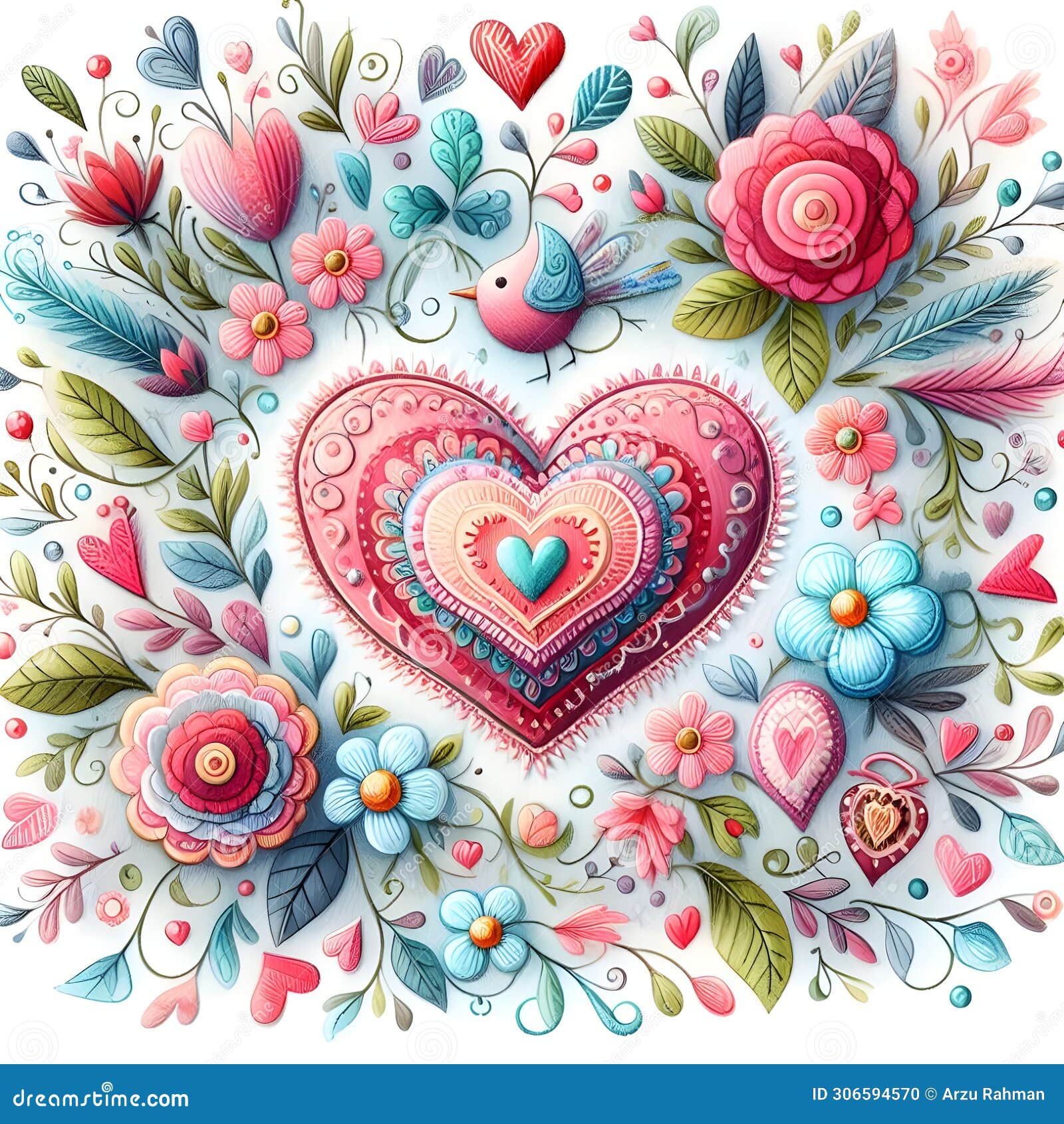 Beautiful Love Sign with Leaf Stock Illustration - Illustration of ...