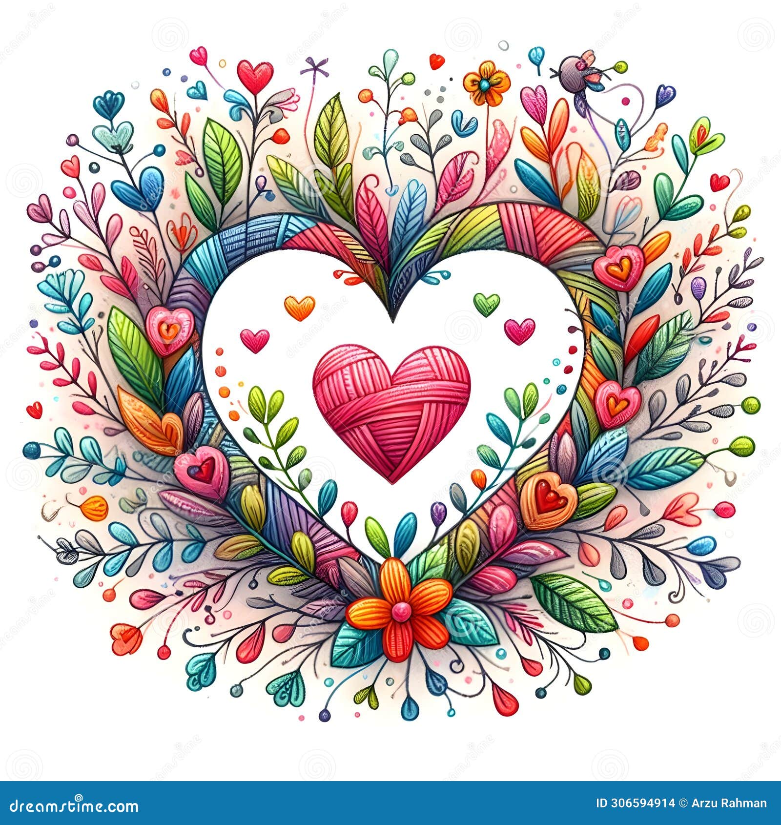 Beautiful Love Sign with Leaf Stock Illustration - Illustration of ...